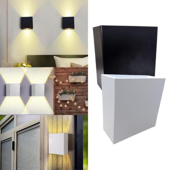 Luminária Balizador Arandela Sobrepor Quadrada Com Facho De Luz ...