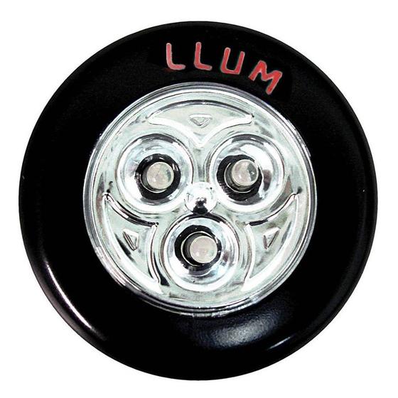 Luminária Button com 3 Leds Preta incluso 3 pilhas aaa Llum - Luminária ...