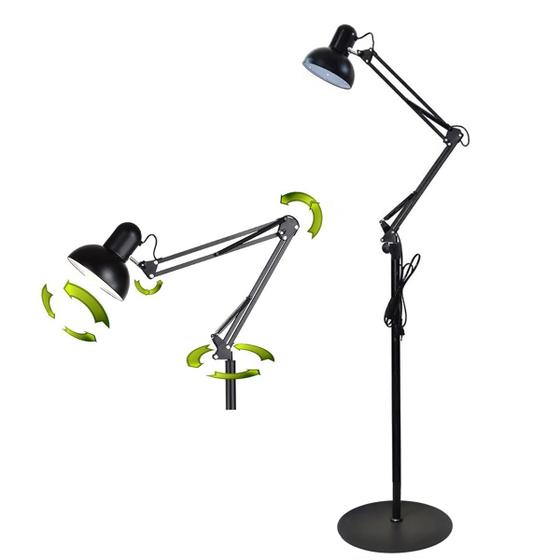 Luminaria Chao Articulavel Flexivel Piso Abajur Pedestal Lustre Sala ...