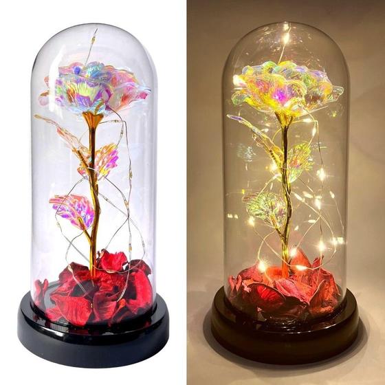 Luminaria Cupula Flor A Bela e a Fera Rosa Encantada Presente Dia das ...