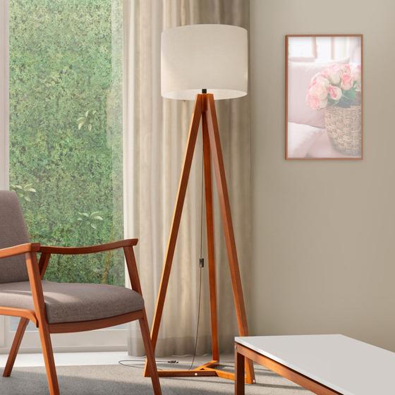 Luminária de Chão Piso Abajur Quarto Sala de Estar 3 Pés Rustica Retro ...