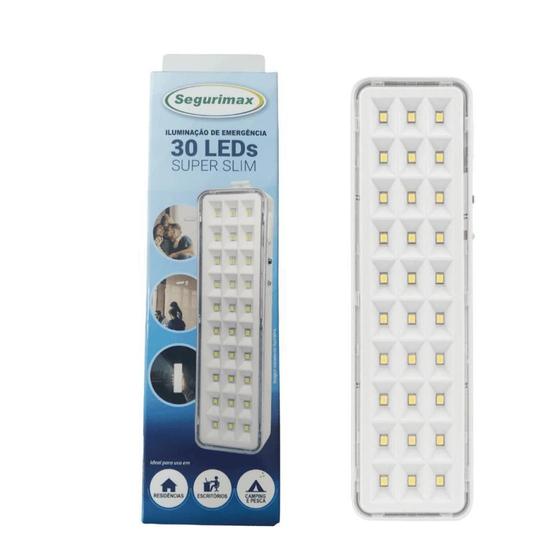 Luminária De Emergência Bivolt 30 Leds Super Slim Segurimax - Luminária de Emergência - Magazine ...
