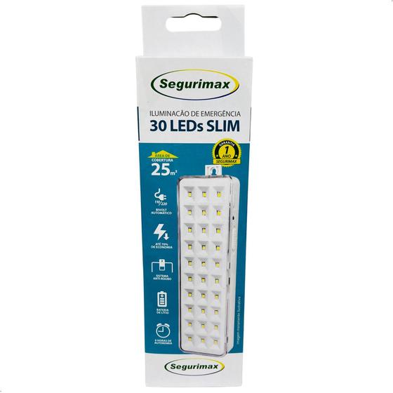 Luminária De Emergência Segurimax 30 LED 110V/220V Slim Bc - Luminária de Emergência - Magazine ...
