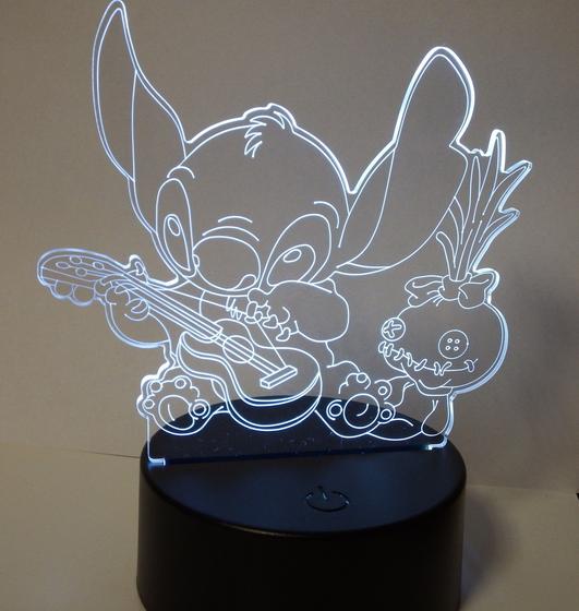 Luminaria de Led 3D Stitch 7 cores 3 modelos diferentes - PT ...