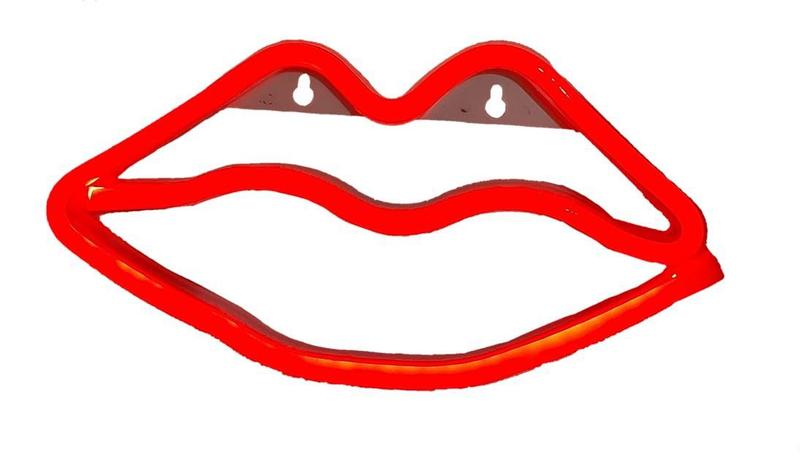 Luminária De Led Boca Vermelha Neon Vazada Silhueta - Coisaria ...