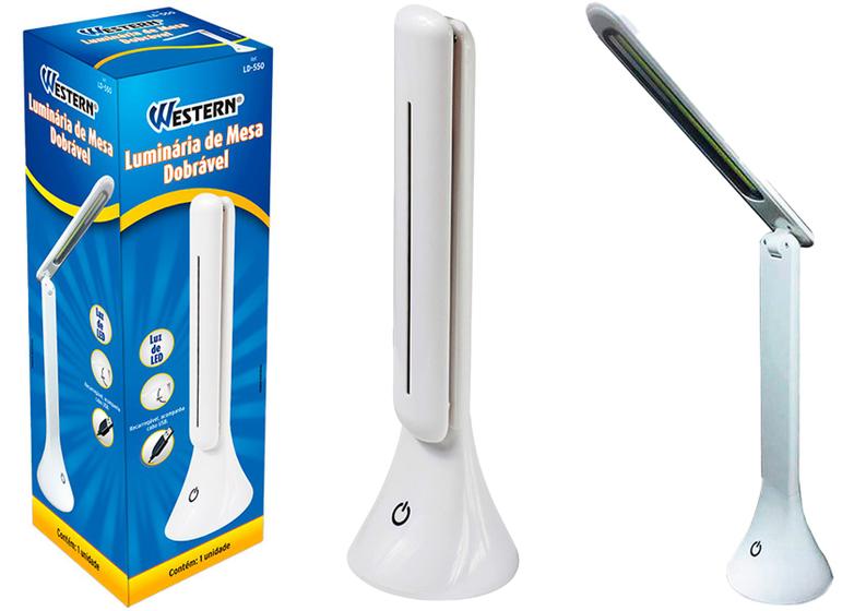 Luminária de Mesa Dobrável Led com Botão Touch - Western - Luminária de ...