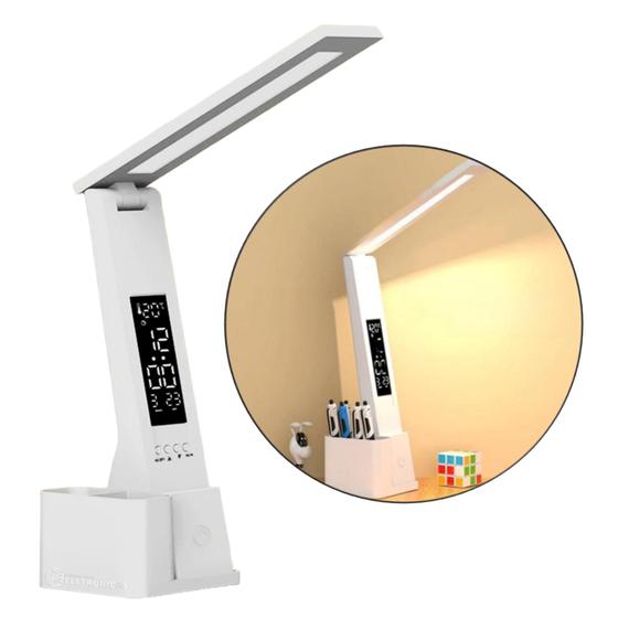Luminária de Mesa Led 7w Estilo Desk Escrivaninha Porta Lápis Leitura ...
