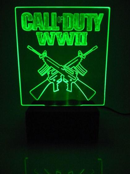Luminária de Mesa Led Call Of Duty Verde - Woodback - Luminária de Mesa ...