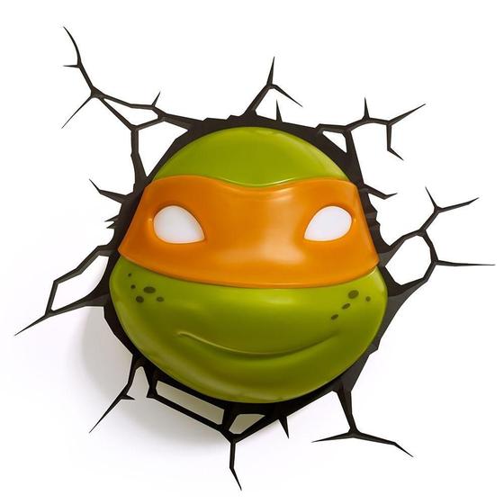 Luminária De Parede TMNT Tartarugas Ninja 3D Light FX Michelangelo - 3D ...
