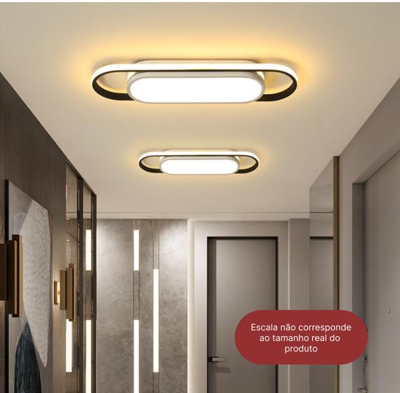 Luminária de Teto metal Linear Regulável Moderna LED Para Sala de ...
