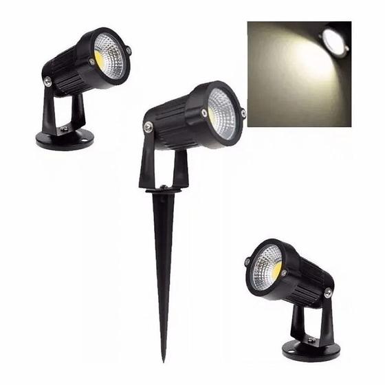 Luminária Espeto Jardim Com Lâmpada Cob Led 3w Luz Quente Fria Branca ...