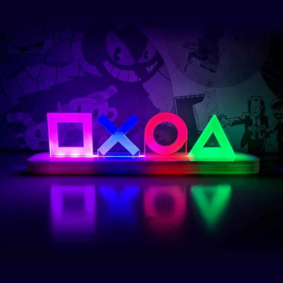 Luminária Gamer (botões) base branca - Luminária Led - Luminária ...