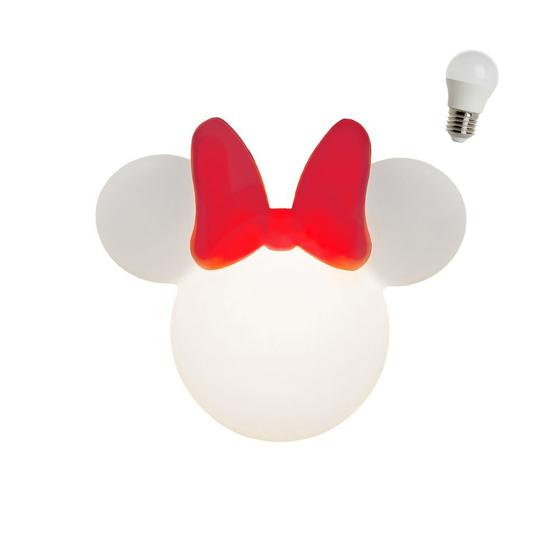 Luminária Infantil Minnie Clean Disney com Lâmpada LED Laço Vermelho ...