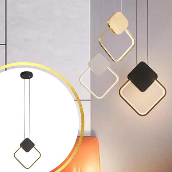 Luminária LED 30x25cm Suspensa Pendente 24 Watts Losango Gimpo KJDD-L ...