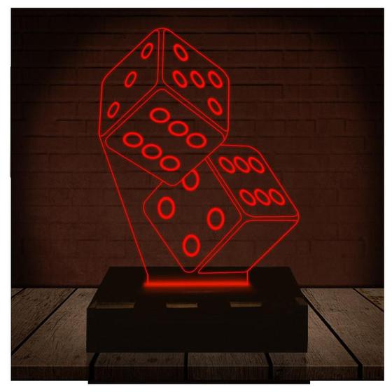Luminária Led 3d Dado Game Jogo Abajur 16 Cores + Controle - 3D Fantasy ...