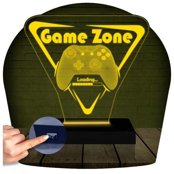 Luminária Led 3d Game Zone Gamer Abajur - 3D Fantasy - Luminária ...