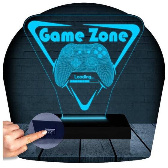 Luminária Led 3d Game Zone Gamer Abajur - 3D Fantasy - Luminária ...