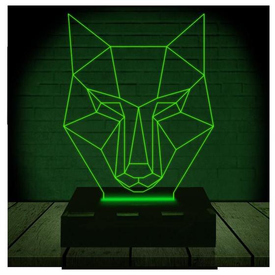 Luminária Led 3d Lobo Abajur 5 - 3D Fantasy - Luminária - Magazine Luiza