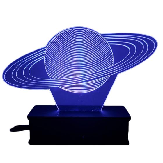 Luminária Led 3d, Planeta, Saturno 16 Cores+controle Remoto, Universo ...