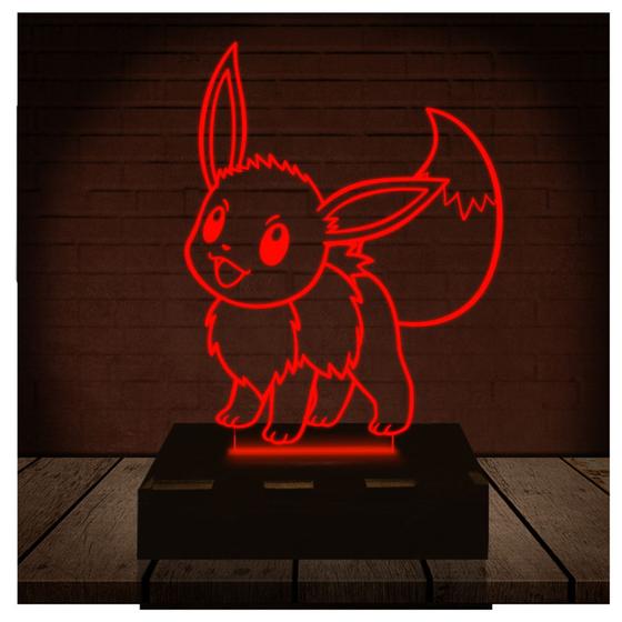 Luminária Led 3d Pokemon Eevee Abajur 1 - 3D Fantasy - Luminária ...