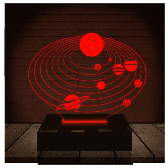 Luminária Led 3d Sistema Solar Planetas Abajur - 3D Fantasy - Luminária ...