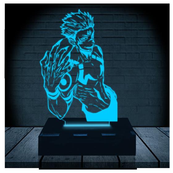 Luminária Led 3d Sukuna Jujutsu Kaisen Abajur - 3D Fantasy - Luminária ...