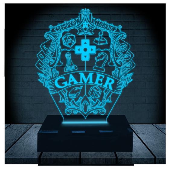 Luminária Led Abajur 3D Gamer - RB Criações - Luminária - Magazine Luiza