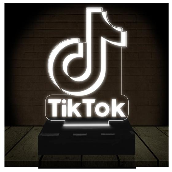 Luminária Led Abajur 3D Tik Tok - RB Criações - Luminária - Magazine Luiza