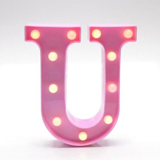 Luminária Led Letra U Rosa - LUMINARIAS - Luminária - Magazine Luiza
