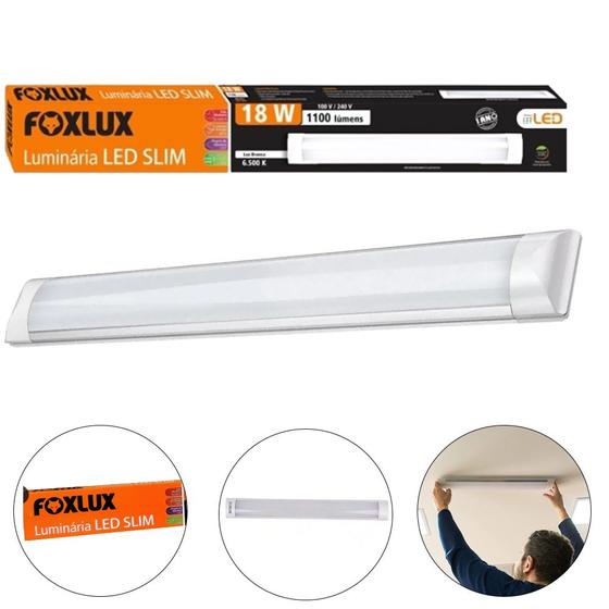 Luminaria led slim 18w 6500k bivolt - led05.11 foxlux - Luminária - Magazine Luiza