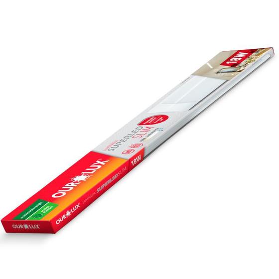 Luminária Led Slim Sobrepor 18W 6500K - Ourolux - Painel de LED - Magazine Luiza
