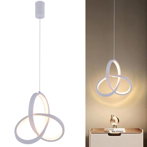 Luminária Led Suspensa Pendente Teto Laço Horizontal Curvas Ondas ...