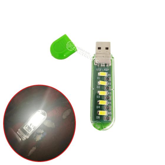 Luminária LED USB Com 5 LED Branco Frio Formato De Pen Drive para casa ...