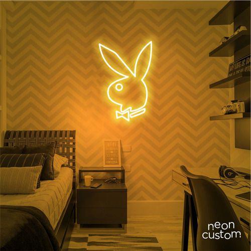 luminaria letreiro Neon Led Play Boy 100x65 luminoso decoração p ...