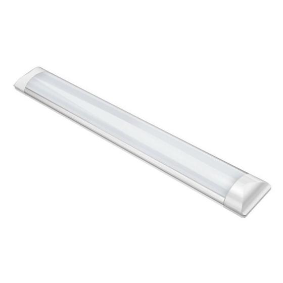 Luminária Linear 60cm LED 18W Sobrepor Slim Retangular Branco Quente ...