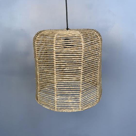 Luminária Lustre de Teto Taboa Palha de Milho Galão 35x35cm - TABOA ...