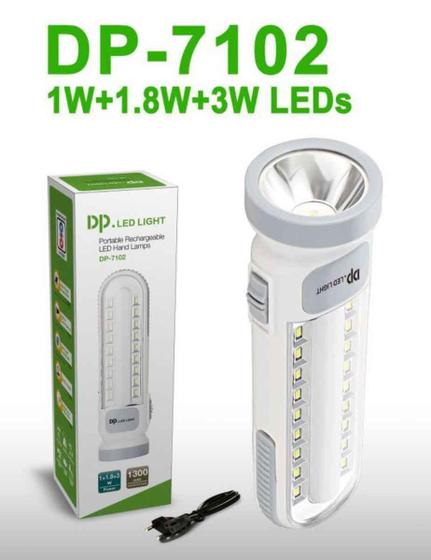 Luminária Luz De Emergência E Lanterna Led Recarregável Potente DP-7102 - DP Led Light ...