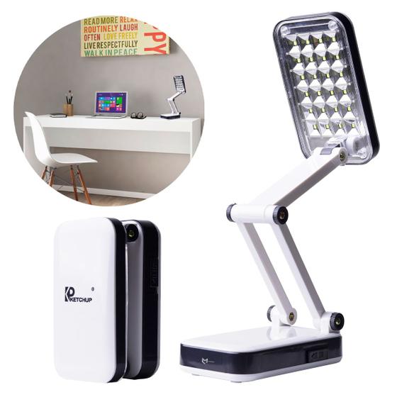 Luminária Luz de Led Branca Mesa Escritório Armários Compacta Dobrável ...