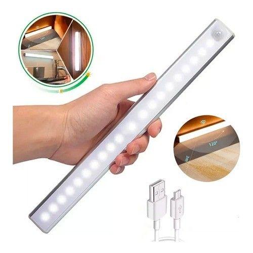 Luminaria Luz LED Sensor de Presença 20cm Recarregável Inteligente Sem ...