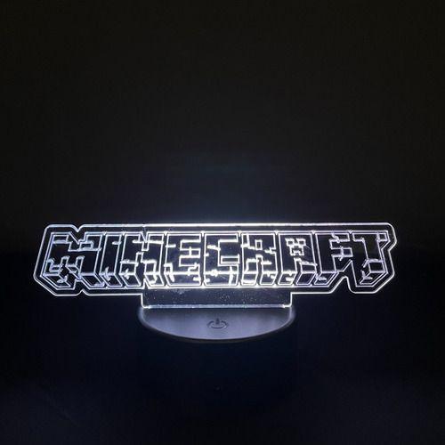 Luminária Mesa Led Logo Do Minecraft 16 Cores Rgb - Xau Center ...
