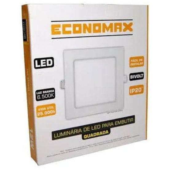 Luminaria painel led qd slim 18w emb biv economax - Luminária ...