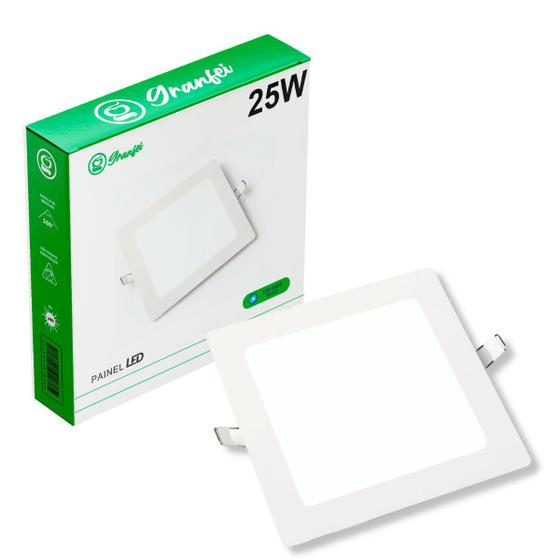 Luminária Painel Plafon Led 25W Quadrado Embutido 6500K - Granfei - Painel de LED - Magazine Luiza