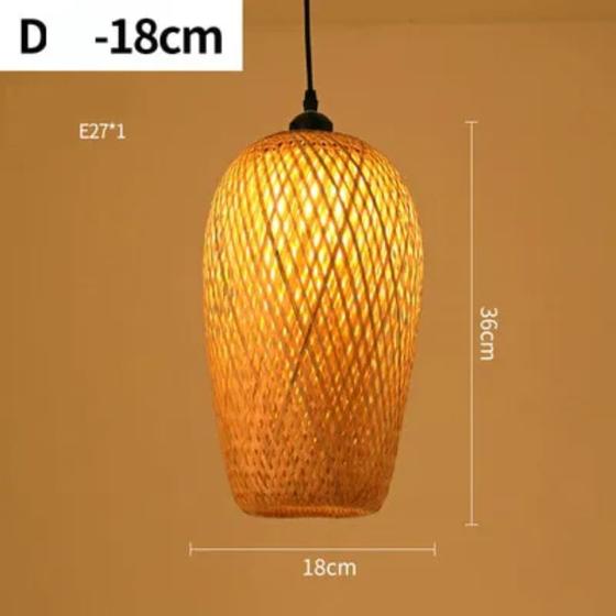 Luminaria Pendente Handmade Rattan Lustre De Bambu Redondo, Chapéu De Palha, Vintage ...
