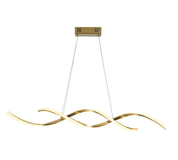 Luminária Pendente LED Espiral DNA Moderno Sala Dourado - Ilumilider ...