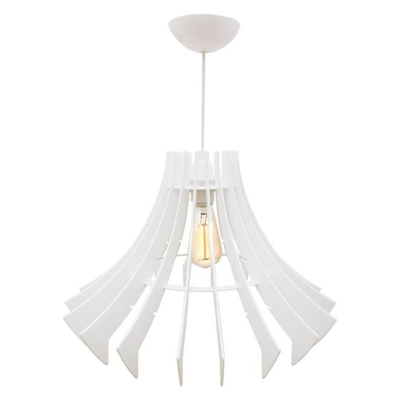 Luminária Pendente Lírio Ana Bela Branco Lâmpada Lustre - Poptem ...