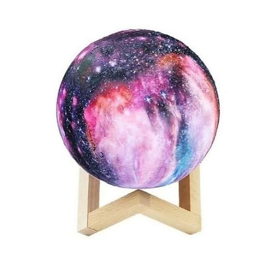 Luminária Planetária Lua Cheia 3D 7 Cores RGB Touch - Luminus ...