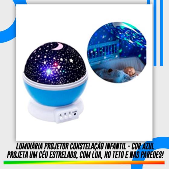 Luminária Projetor Constelação Infantil - Cor Azul - Online - Luminária ...