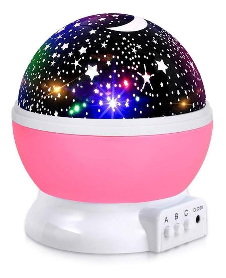 Luminária Projetor Estrela 360º Galaxy Abajur Star Master ROSA Galaxy ...