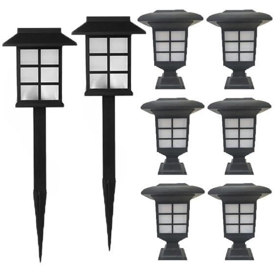 Luminaria Solar Oriental Kit 8 Uni Relfetor Balizador Decoraçao Luz Led ...