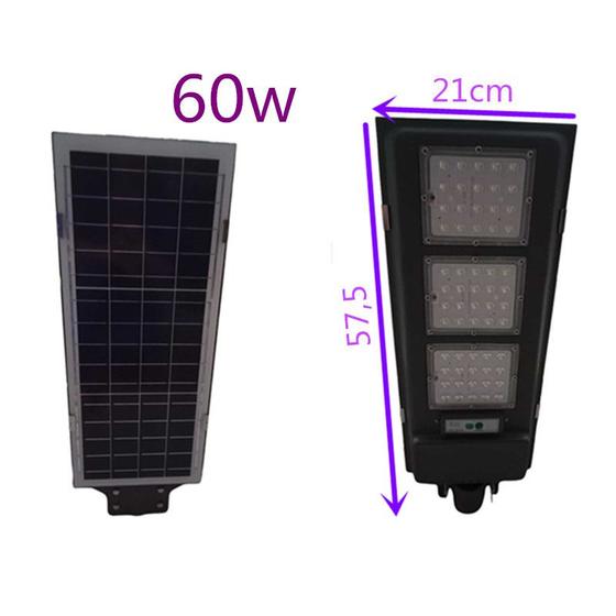 Luminária Solar Publica Led 60W c/sensor Com Placa solar - tltled ...